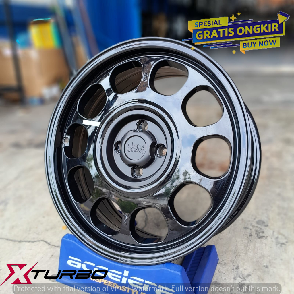 Jual VELG MODEL KALENG HSR RING 17 SINGLE PCD 4X100 GLOSSY BLACK - PELK MOBIL RAIZE ROCKY JAZZ ...