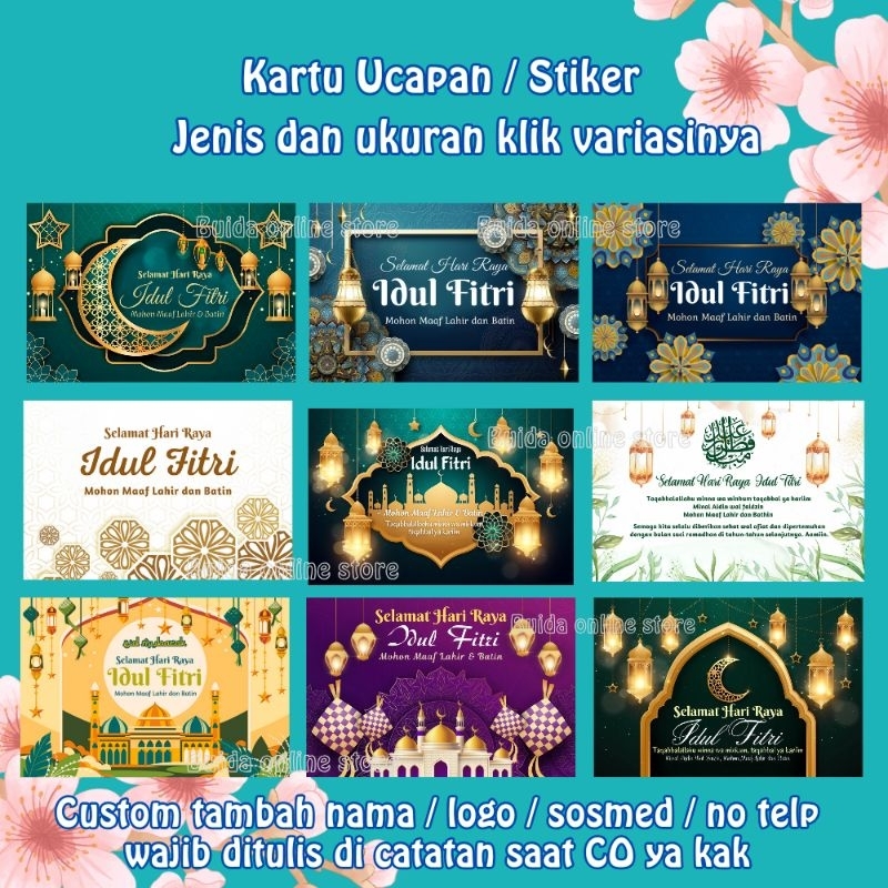 Jual Kartu Ucapan / Stiker Selamat Hari Raya Idul Fitri label kemasan ...