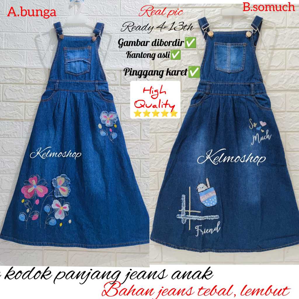 Jual Overall / wearpack / rok kodok panjang jeans anak perempuan ...