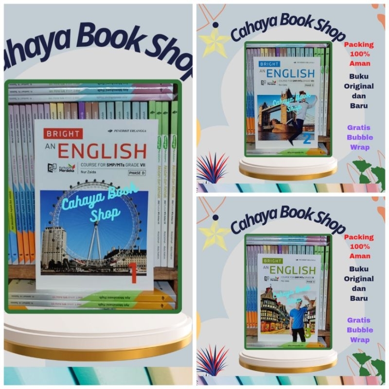 Jual Buku Bright An English Kelas 7,8,9 SMP Kurikulum Merdeka Erlangga | Shopee Indonesia