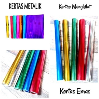 Jual kertas metalik metalic kertas glossy kertas kado gold mas perak ...