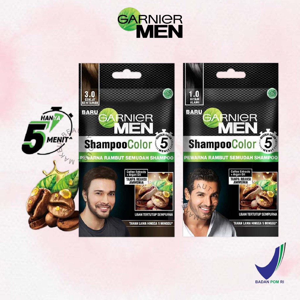 Jual GARNIER Men Shampoo Hair Color - 1 Sachet | Pewarna Rambut Pria | Shopee Indonesia
