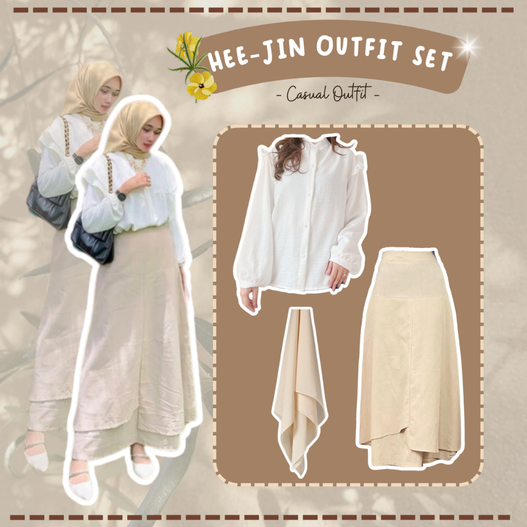 Jual Hee-Jin Outfit Set | Areum | Oneset Rok | Oneset Hijab Style ...