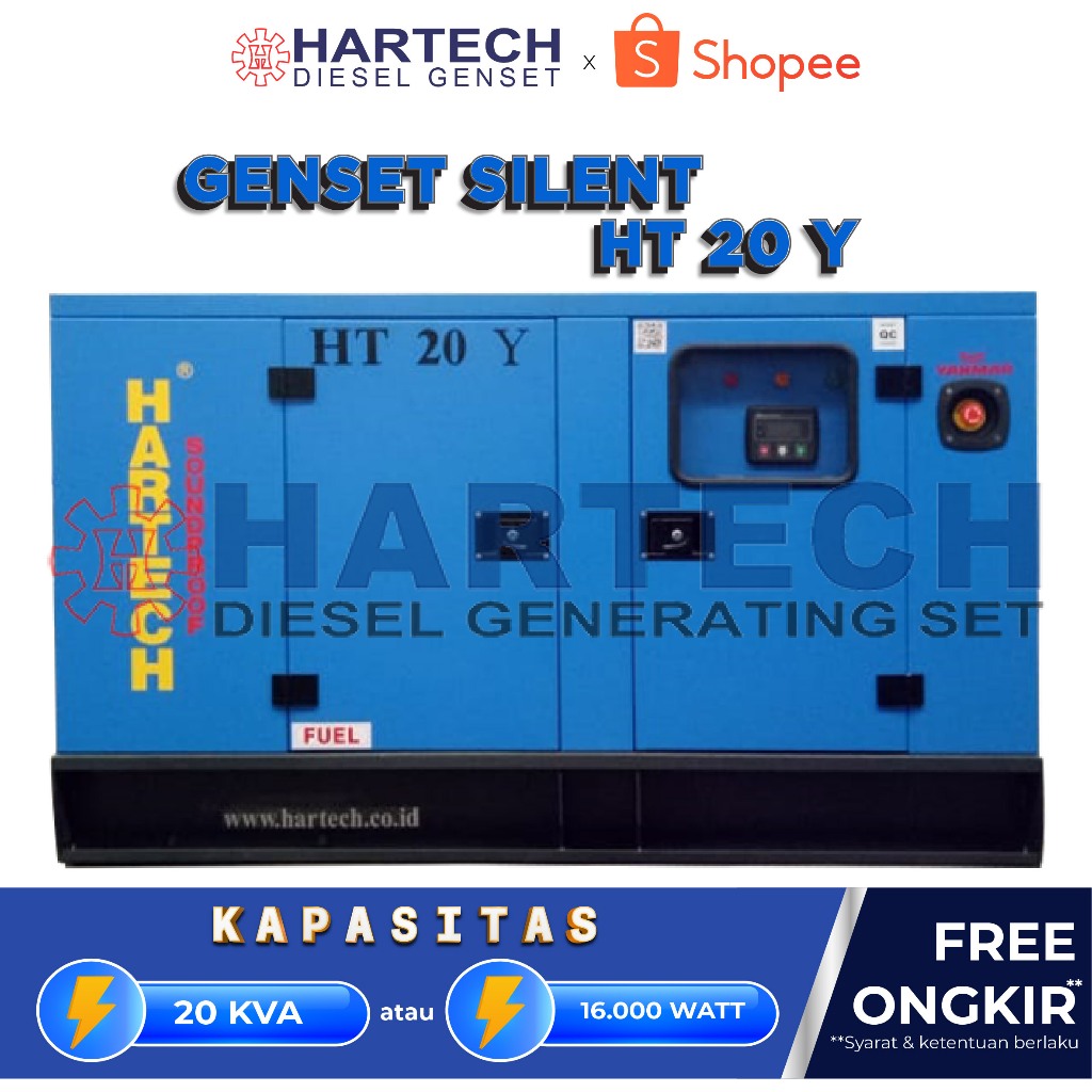 Jual HARTECH Genset HT 20 Y Silent Type 20 Kva / 16.000 Watt | Shopee Indonesia