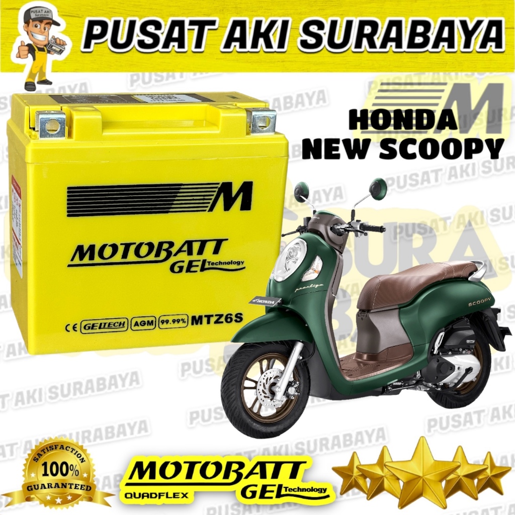 Jual HONDA SCOOPY AKI MOTOR MOTOBATT MTZ6S ACCU MOTOBAT GEL SCOOPY FI ...