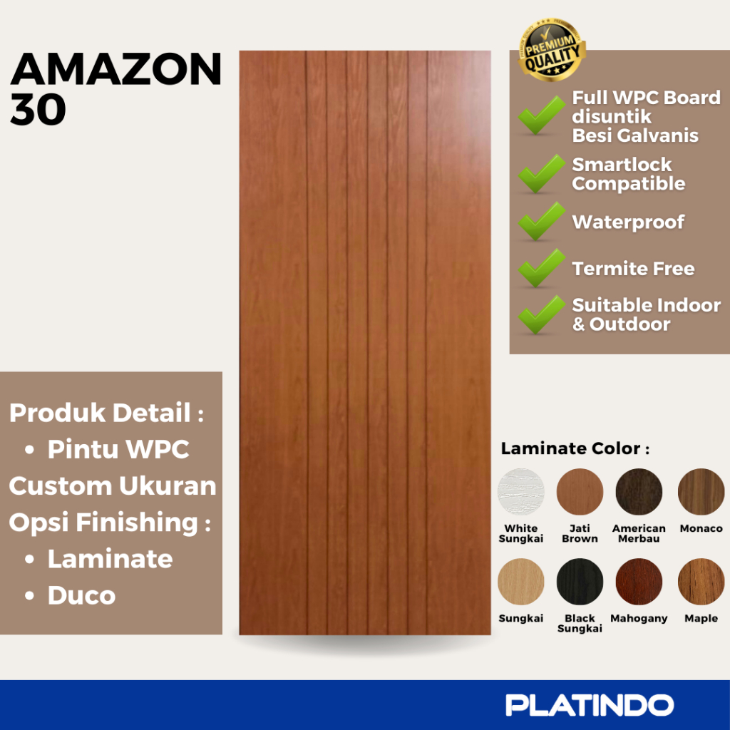Jual Pintu Platindo WPC Amazon 30 (Custom Ukuran) | Shopee Indonesia
