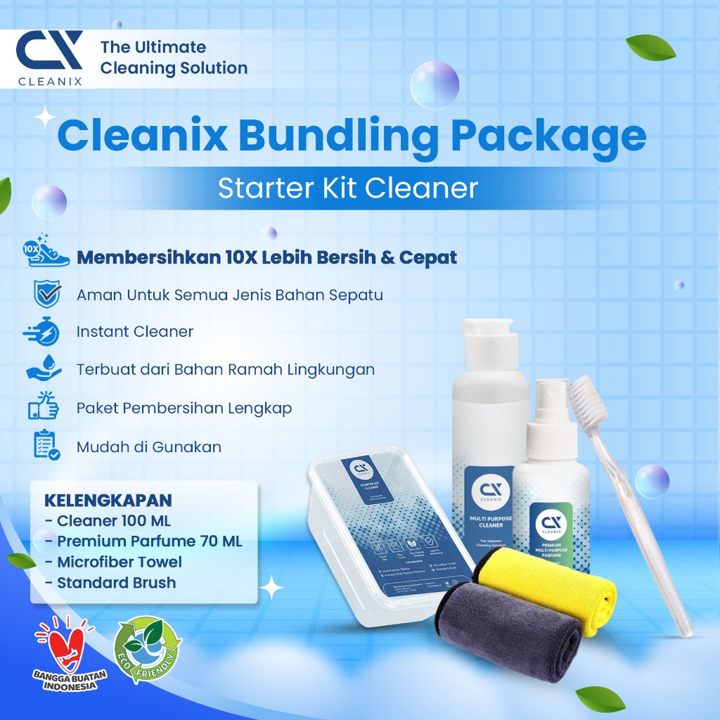 Jual Cleanix Starter Kit Cleaner - Paket Lengkap Sabun Cuci Sepatu Shoe ...