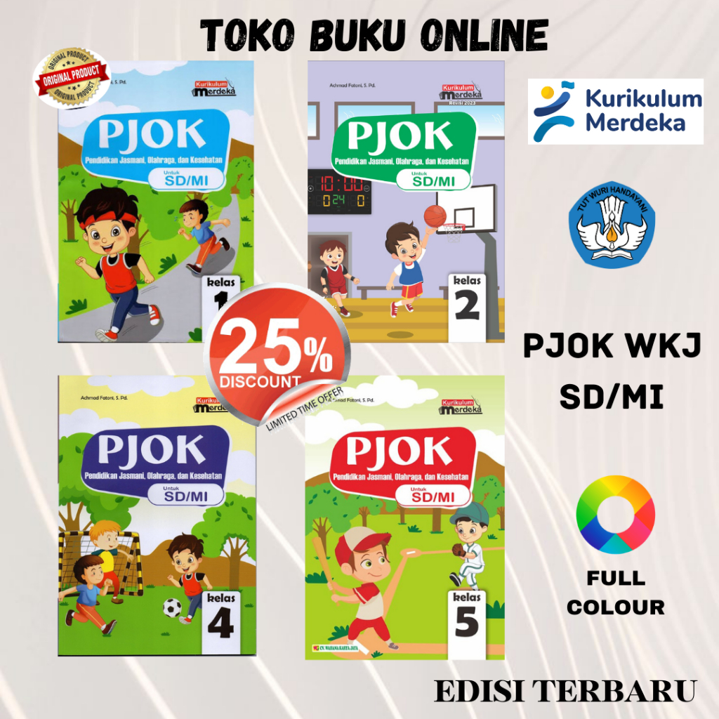 Jual Buku Siswa Pendamping PJOK WKJ (Wahana Karya Jaya) Kelas 1,2,4,5 SD/MI Kurikulum Merdeka ...