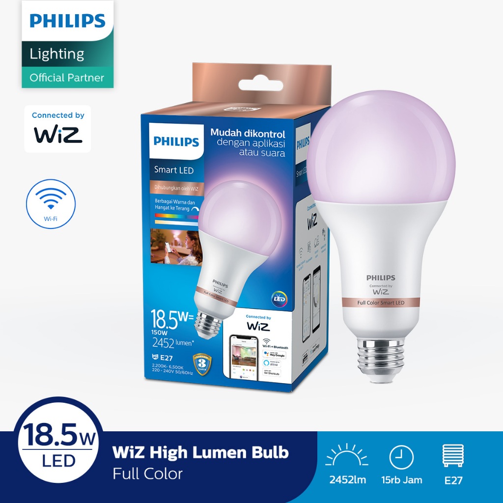 Jual Philips Lampu Smart WiFi High Lumen Bulb 18.5W Tunable Color | Shopee Indonesia