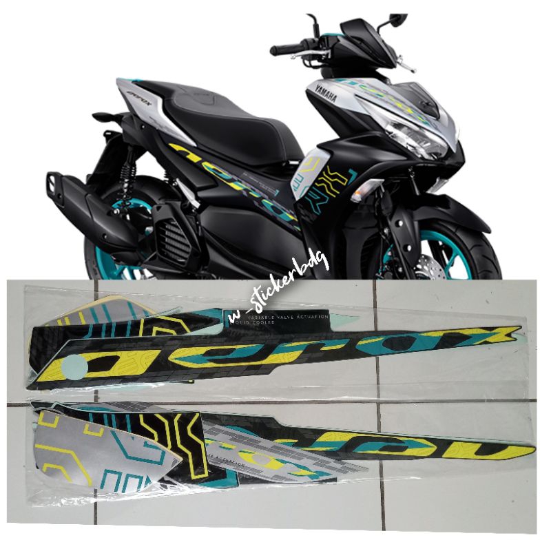 Jual Striping Lis Yamaha Aerox 155 VVA 2024 Silver Hitam | Shopee Indonesia