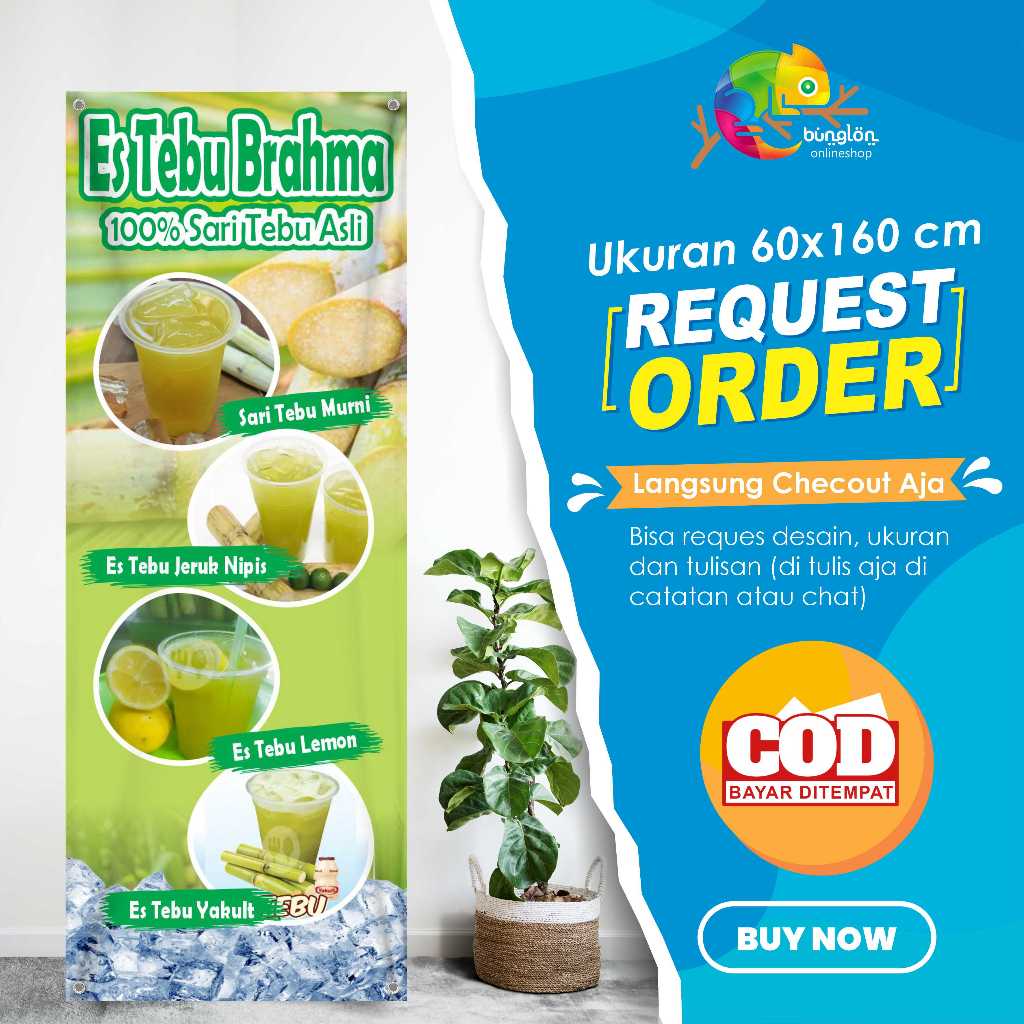 Jual Banner 60x160 Es Tebu Custom Desain | Shopee Indonesia