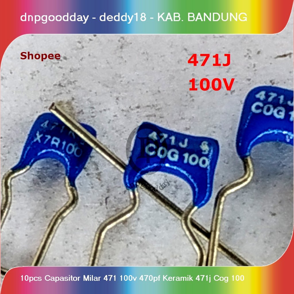Jual 10pcs capasitor milar 471 100v 470pf keramik 471j cog 100 | Shopee Indonesia