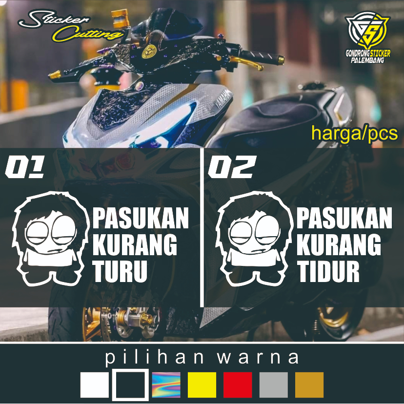 Jual Sticker Cutting Pasukan Kurang Turu - Stiker Motor Mobil - Stiker ...