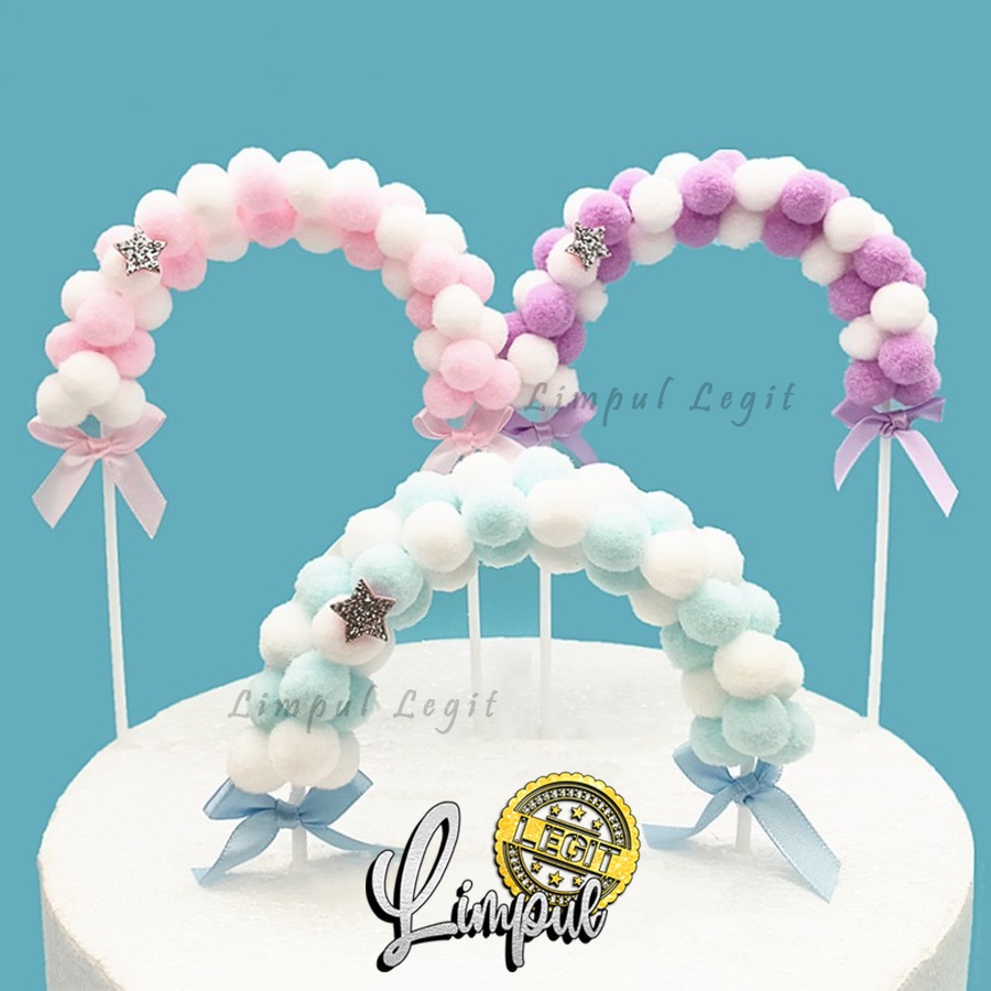 Jual Topper Cake Bola Pom | Topper Bagus dan Lucu | Hiasan Kue | Toper ...
