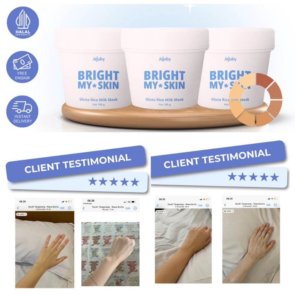 Jual JEJUBY Masker Badan Bright My Skin Gluta Rice Milk Mask 2in1 Body ...