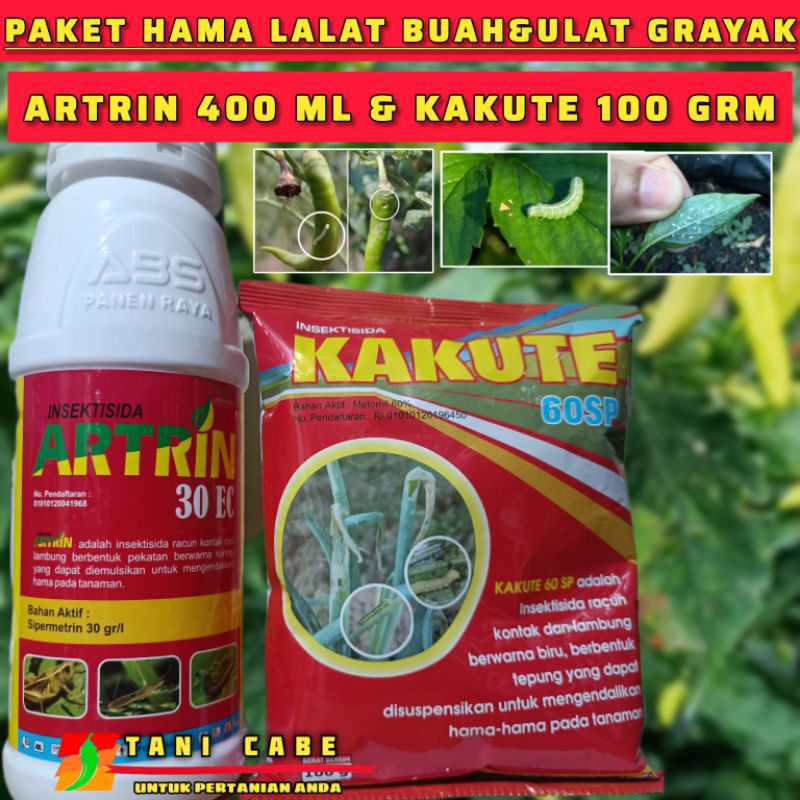 Jual PESTISIDA HAMA LALAT BUAH & ULAT (ARTRIN 400 ML DAN KAKUTE 100 GRM ...