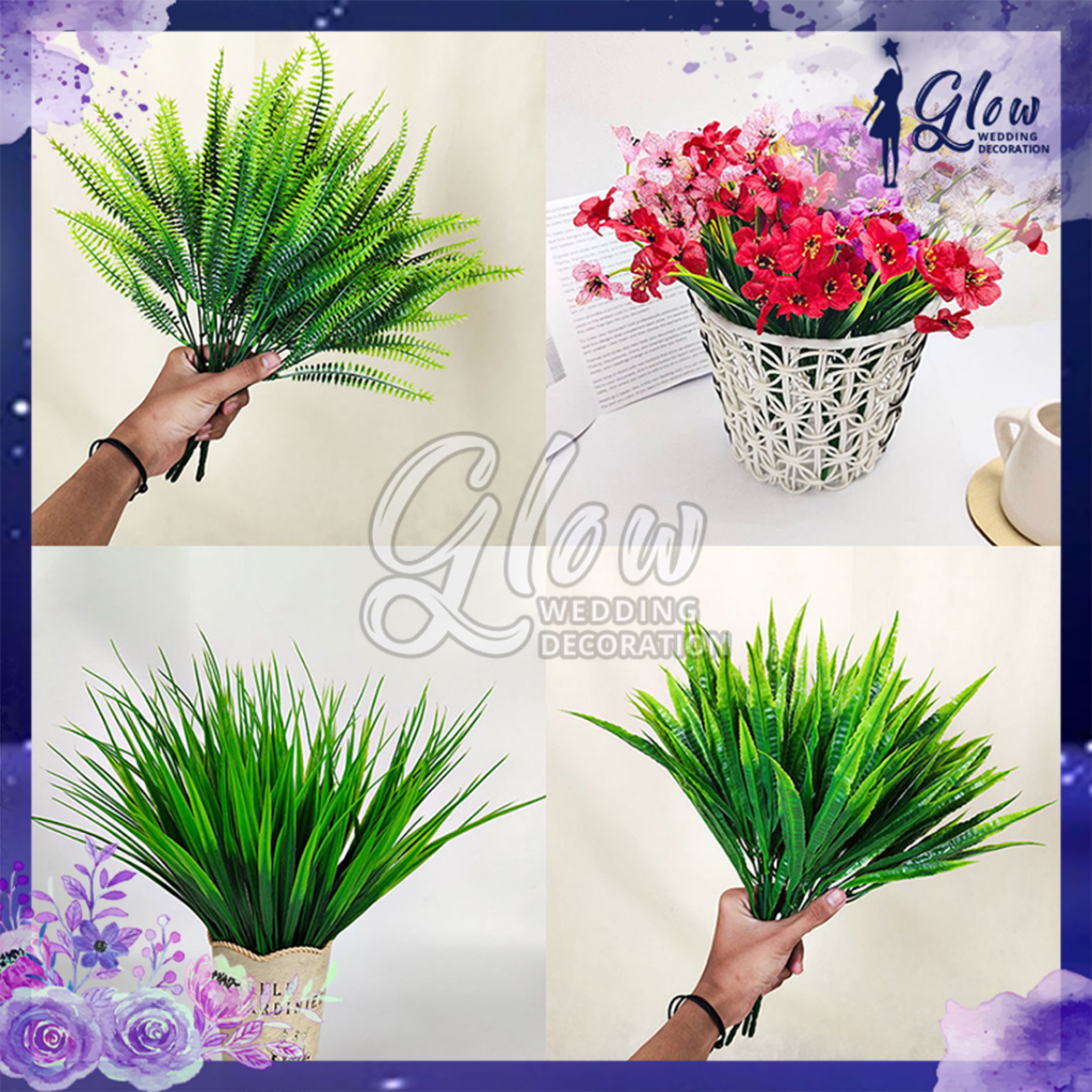 Jual Rumput grass alang plastik Daun aksesoris Tiruan Kucai- Kucai Kupu ...