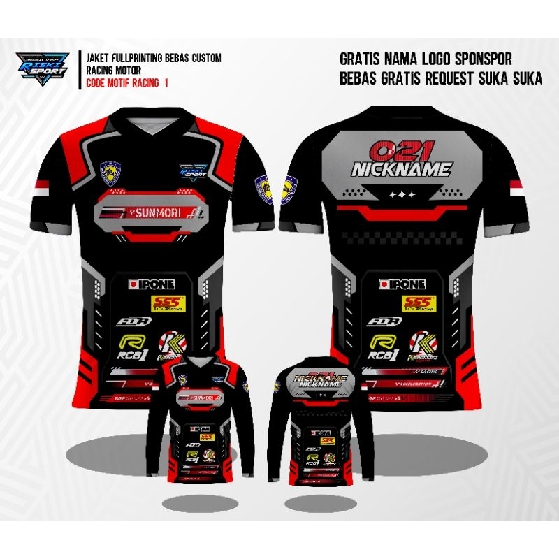 Jual Jersey kaos Team Racing motor Balap Full Printing, Kaos Jersey ...