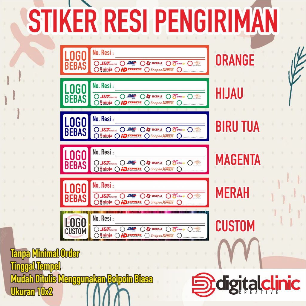 Jual Stiker Resi Stiker Pengiriman Label Resi murah berkualitas ...