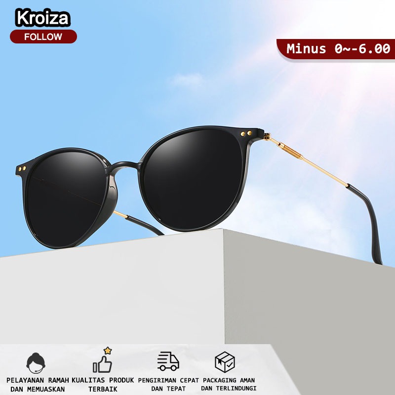 Jual Frame Kacamata Hitam Polarized Pria Wanita Cowok Fashion UV400 Antiradiasi Keca mata Sinar ...