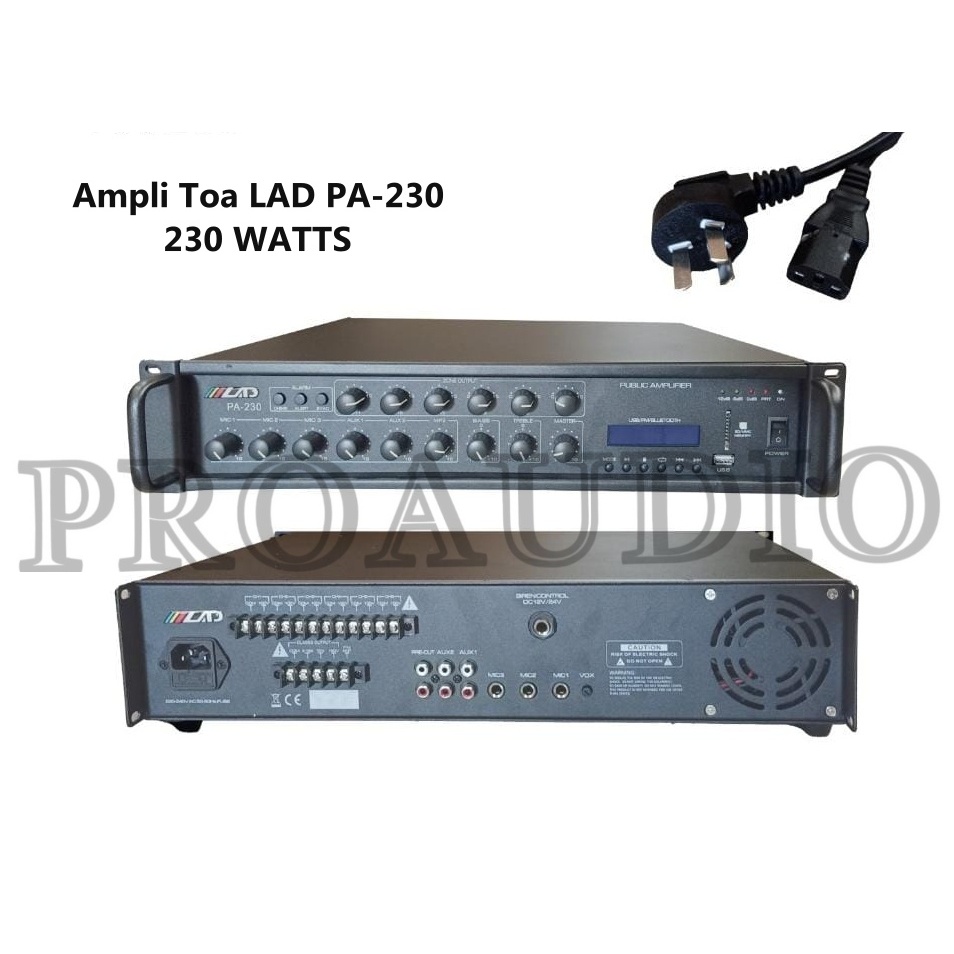 Jual Ampli TOA PA 230 LAD 6 Zona 230 Watt with USB/FM/Bluetooth ...