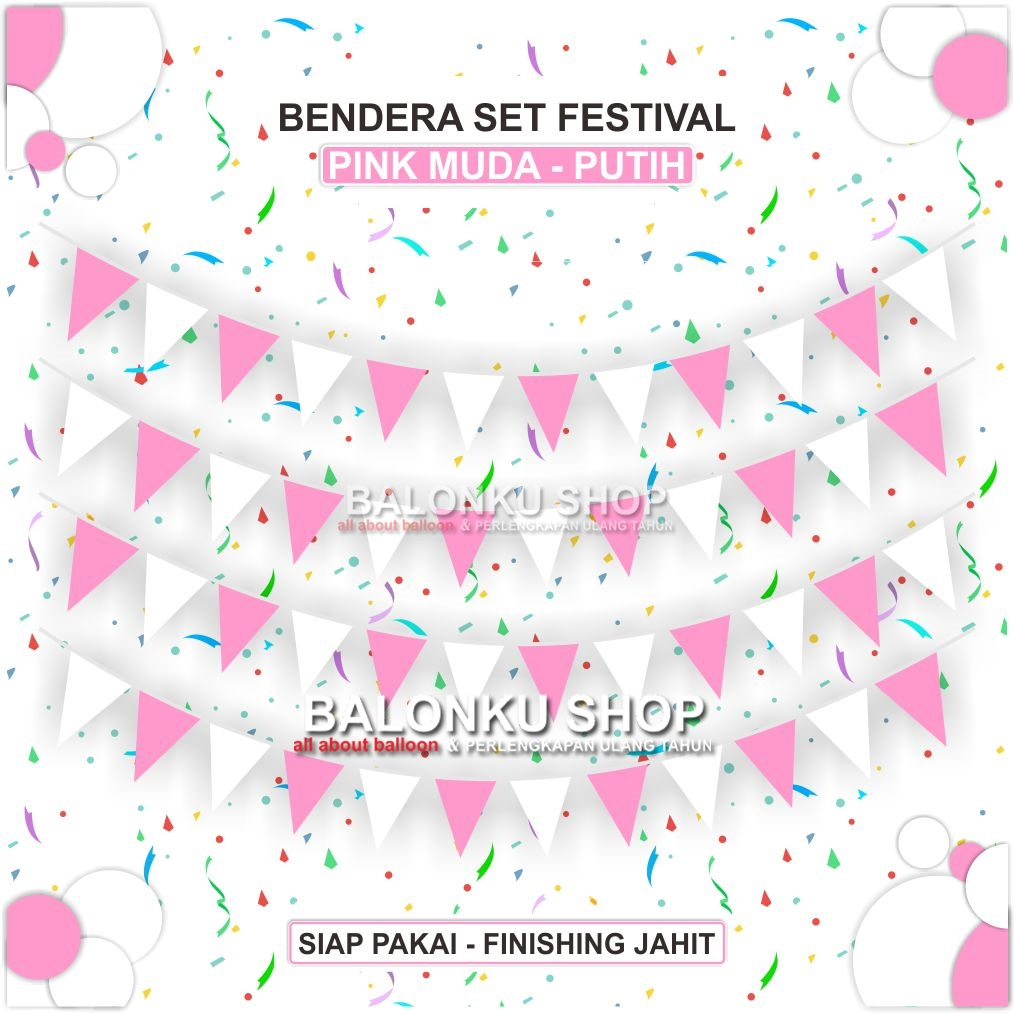 Jual Bendera Segitiga Festival Pink Muda Putih | Shopee Indonesia