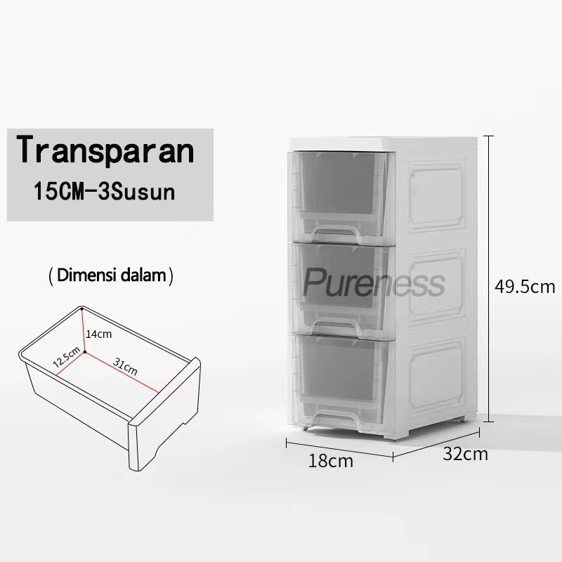 Jual Transparent Rak Penyimpanan Rak Dapur Rak Susun Rak Plastik ...