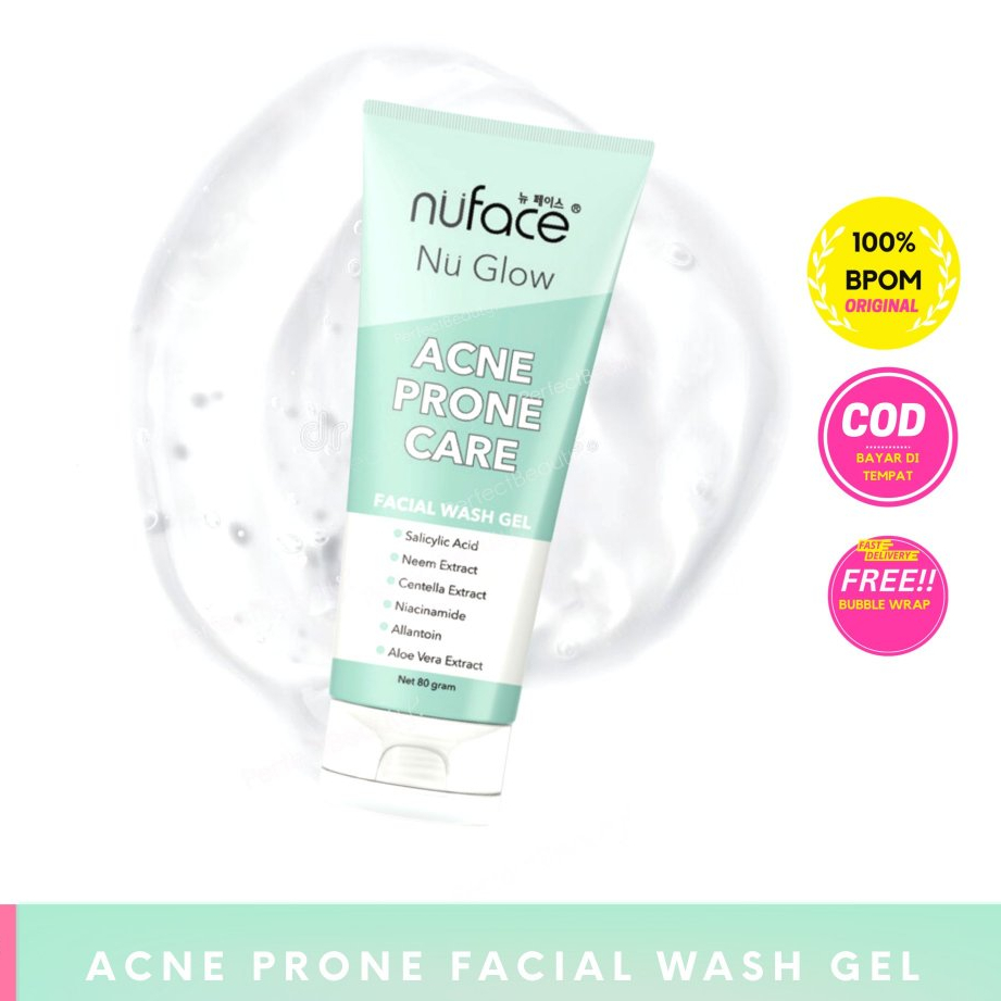Jual NUFACE Nu Glow Acne Prone Care Facial Wash Gel 80gr | Shopee Indonesia
