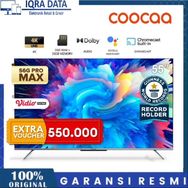 Jual Coocaa Android TV 55 inch 55S6G Pro Max Ram 2+32GB - UHD 4K ...