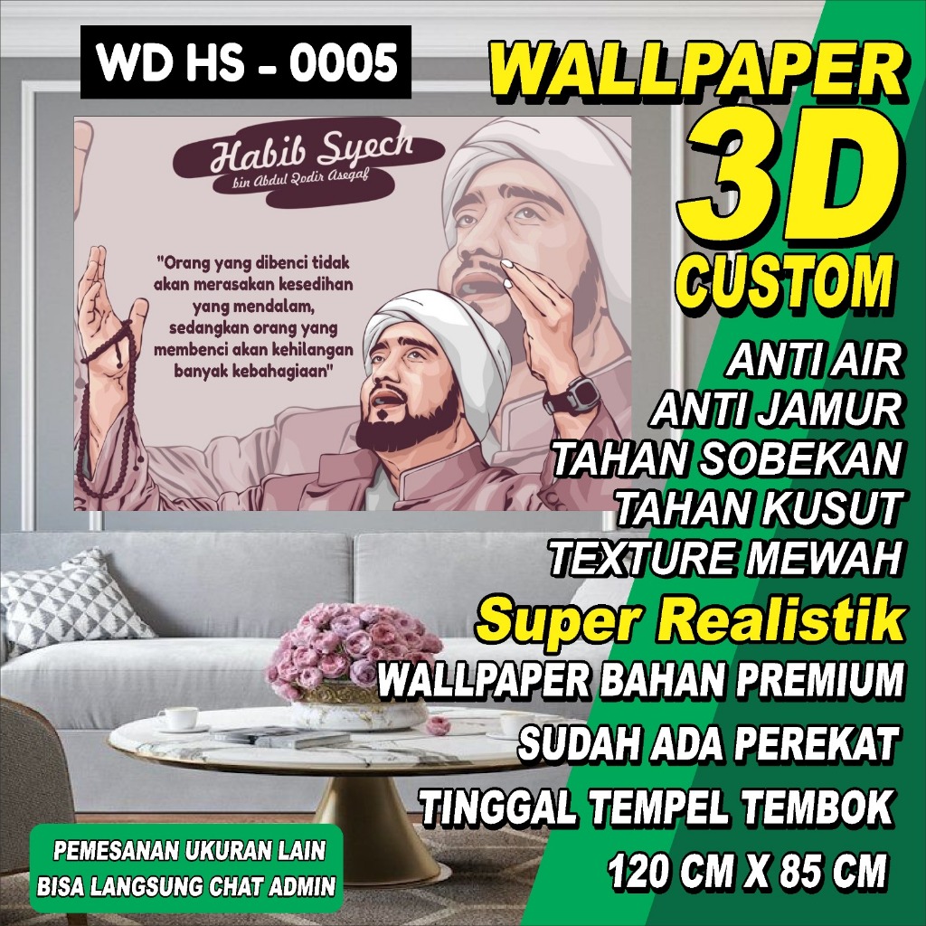 Jual Wallpaper Stiker Dinding Tembok Motif Habib Syech / Sticker Tembok ...