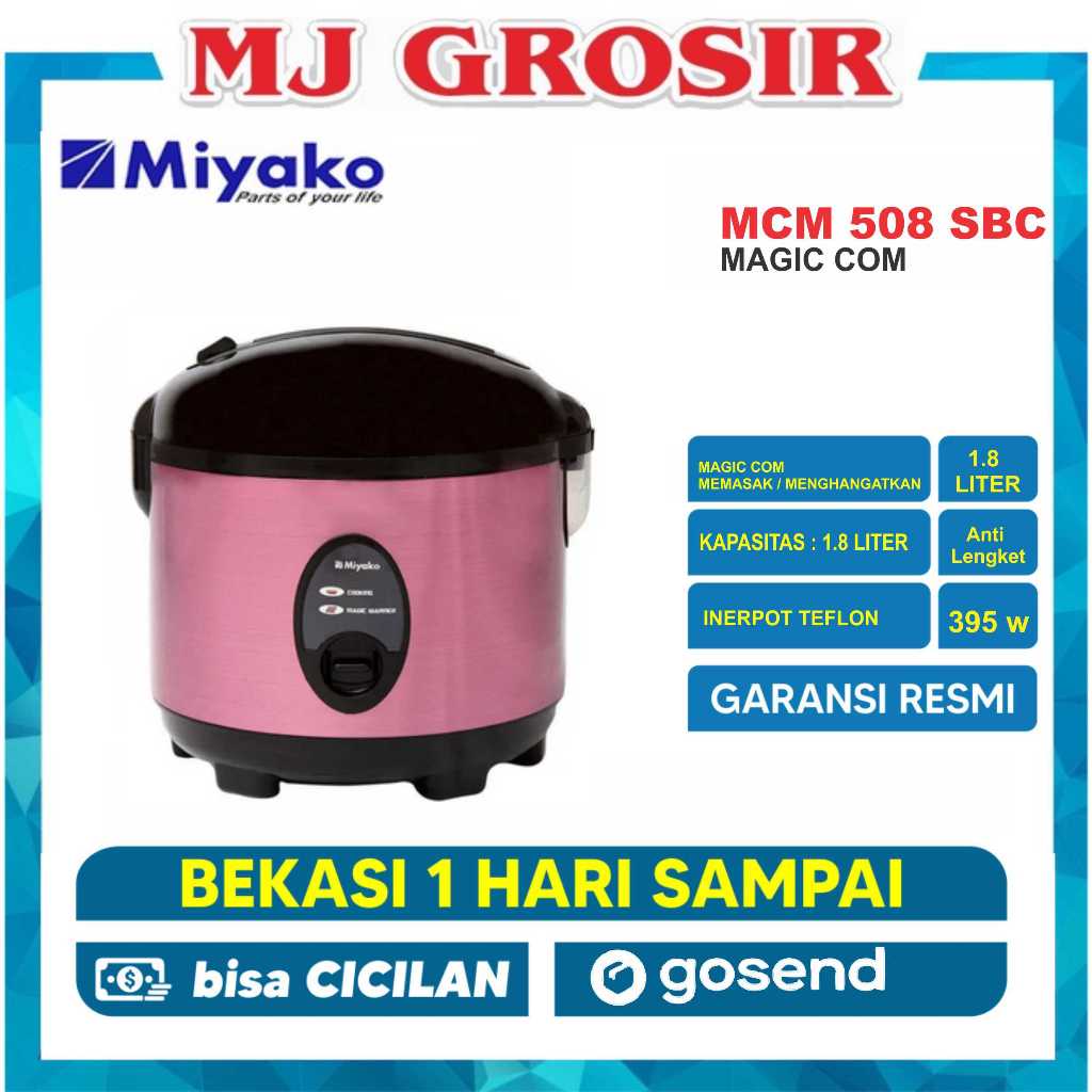 Jual PROMO MAGIC COM MIYAKO MCM 508 SBC TEFLON 1.8 LITER RICE COOKER ...