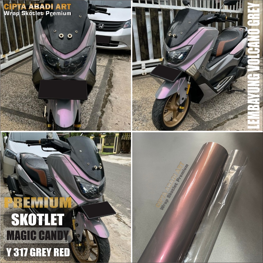 Jual stiker skotlet motor magic candy glossy sticker bunglon gloss grey ...
