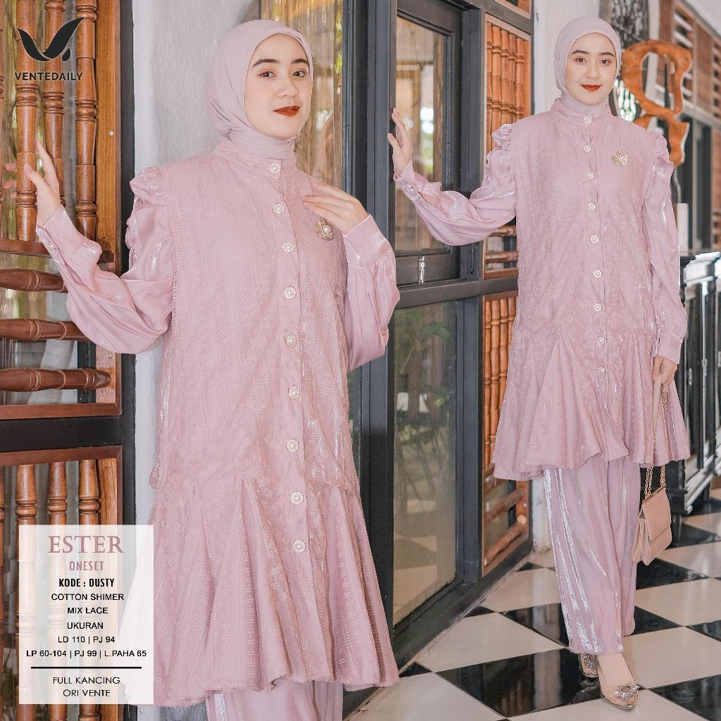 Jual Naifa One Set Wanita Kekinian Shimmer Polos LD 110 / Baju Setelan ...