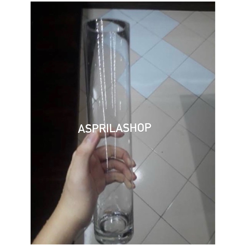 Jual vas bunga tinggi kaca bening murah terjangkau elegan cantik pot ...