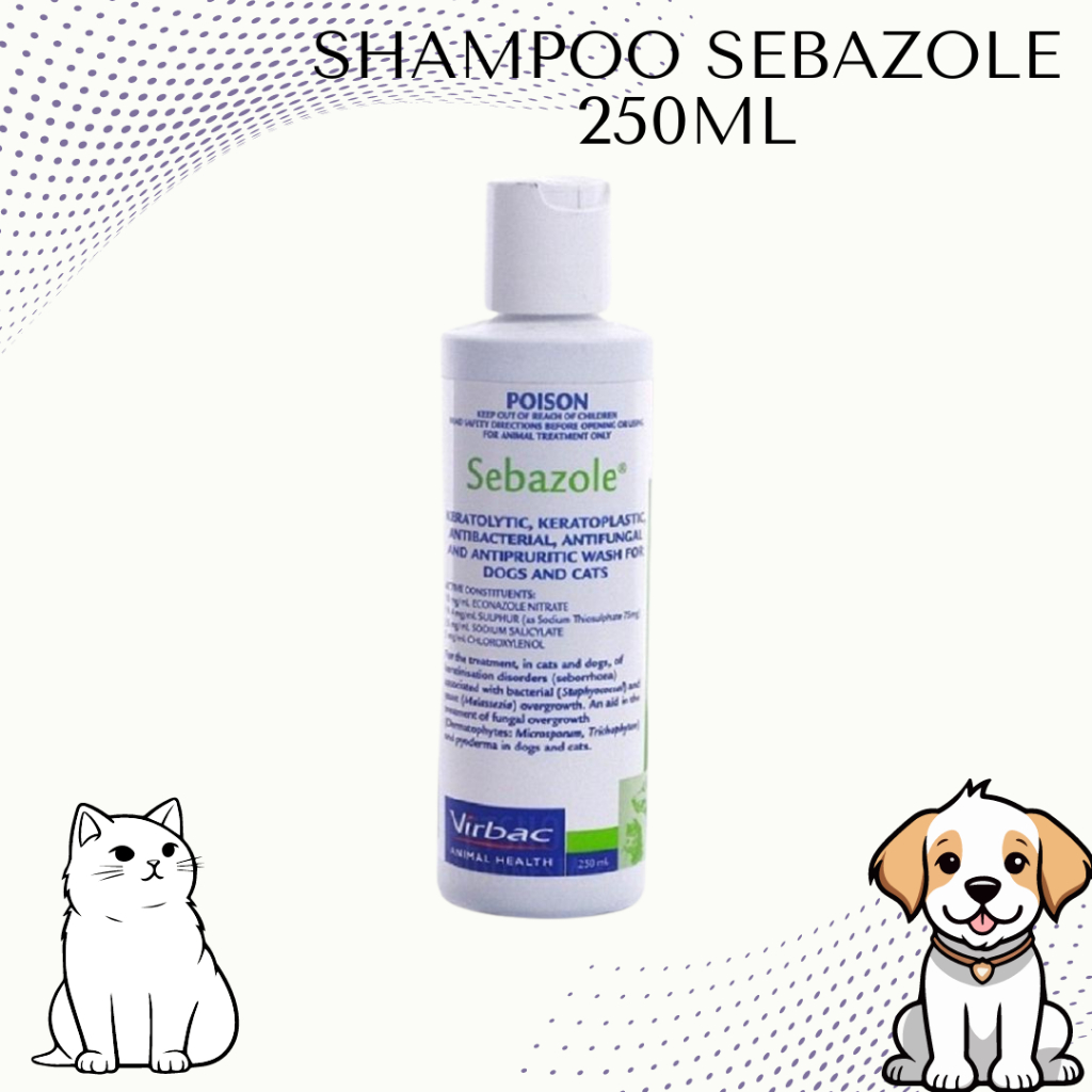 Jual SHAMPO SEBAZOLE - SHAMPO SHAMPOO KUTU JAMUR ANJING KUCING 250ml ...