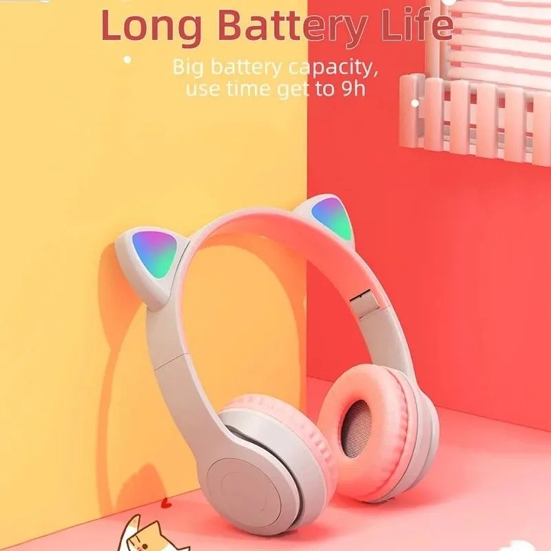 Jual Headphone wireless bluetooth model kucing | Shopee Indonesia