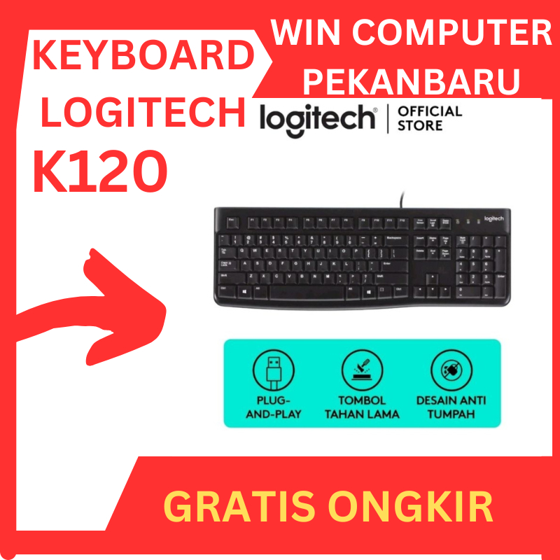 Jual Logitech K120 Keyboard Wired USB Full Size | Shopee Indonesia