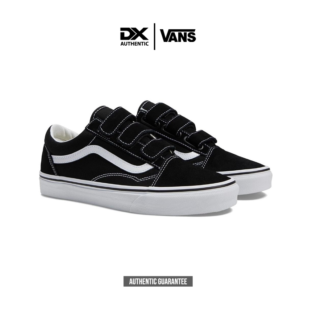 Jual Vans Old Skool Velcro Classic Black White Original | Shopee Indonesia