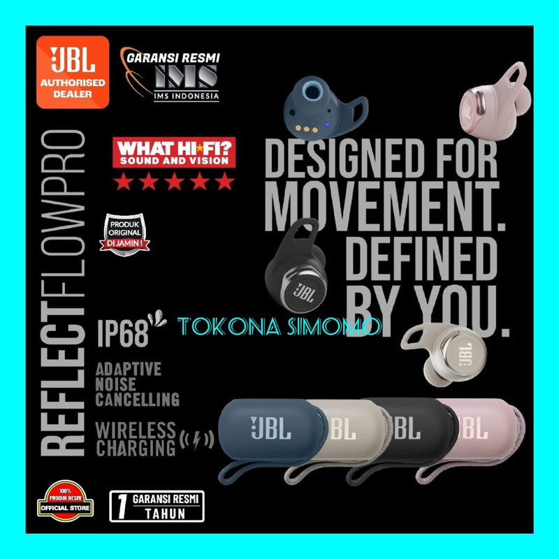 Jual JBL Reflect Flow Pro Waterproof True Wireless ANC Sport Earbuds ...
