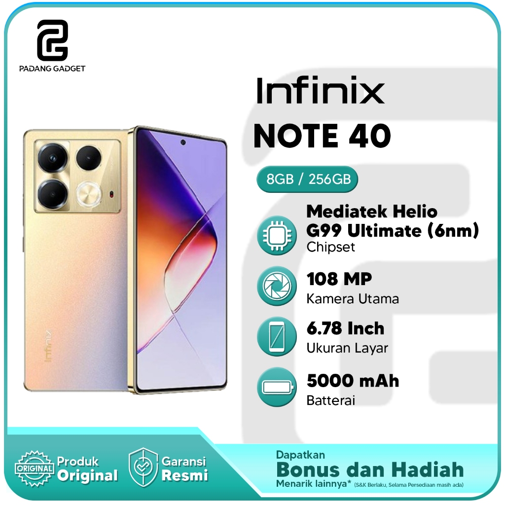 Jual Infinix Note 40 8GB/256GB Handphone Smartphone Android Original ...
