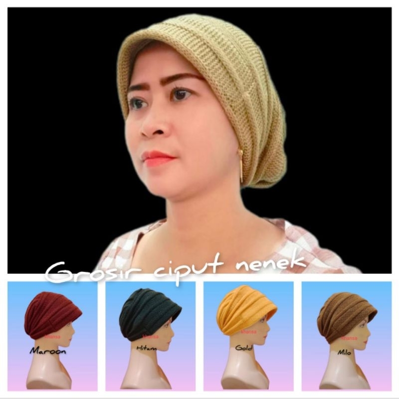 Jual Ciput rajut/turban nenek Payet premium | Shopee Indonesia