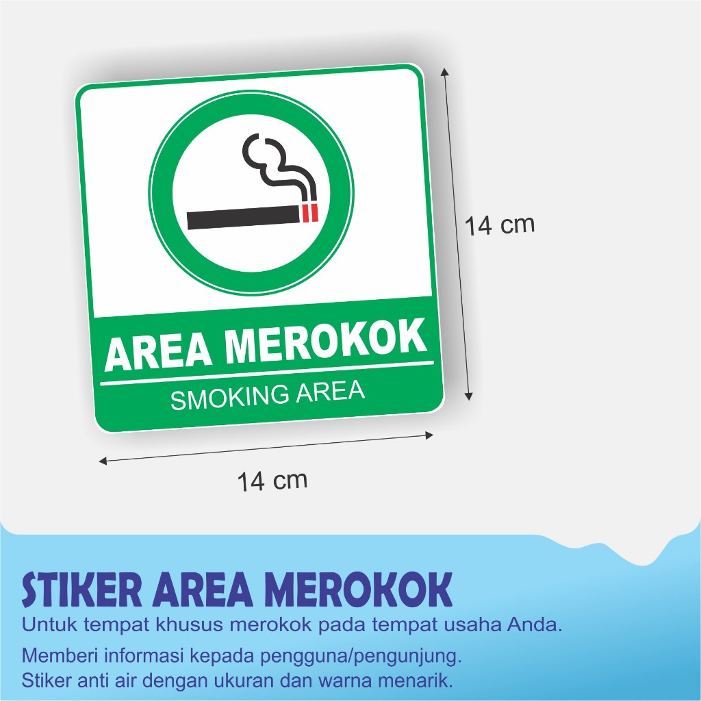 Jual Cetak Stiker Tulisan AREA MEROKOK / AREA BEBAS ROKOK | Shopee ...