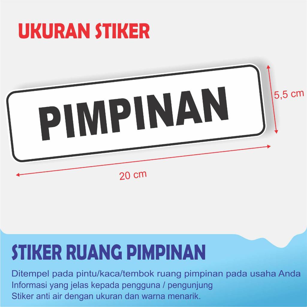 Jual STIKER Untuk RUANG PIMPINAN | Shopee Indonesia