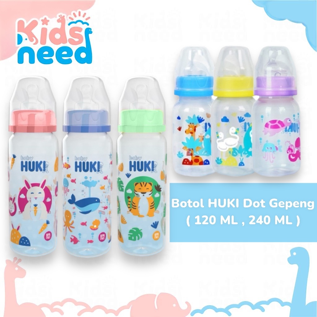 Jual Botol Susu Huki Dot Gepeng/ Baby Huki Orthodontic nipple gepeng PP ...