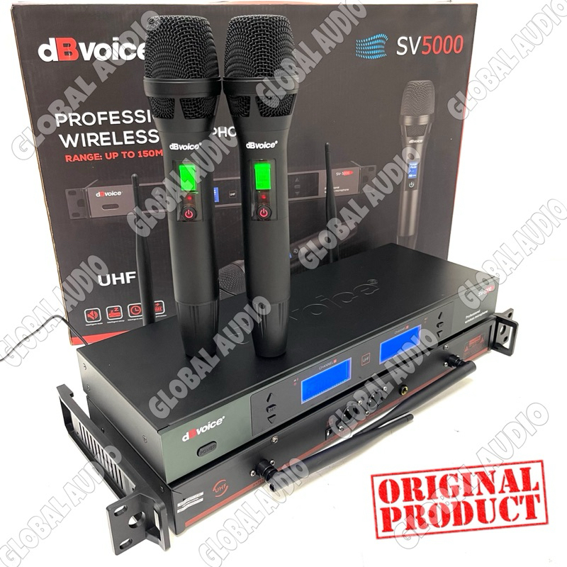Jual Mic Wireless DbVoice SV 5000 Hitam Original 2bh Microphone Genggam ...