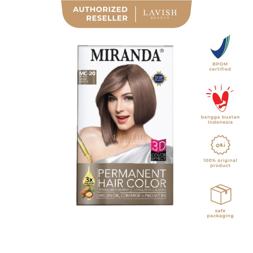 Jual (NEW) MIRANDA Permanent Hair Color MC20 Smokey Ash (30ml) | Shopee ...