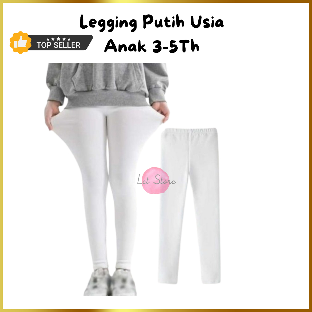 Jual Legging Anak Putih Polos Tebal Usia 3-5 Tahun | Shopee Indonesia