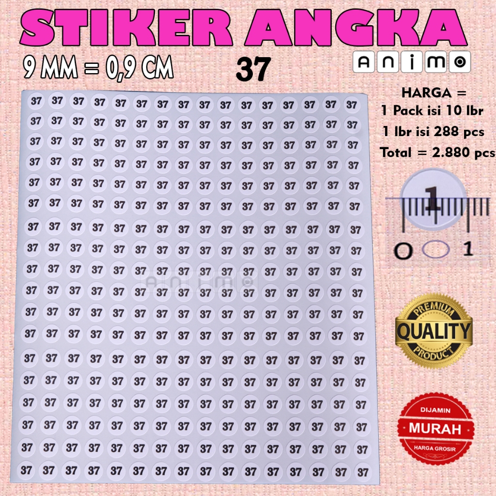Jual STIKER ANGKA bulat - Stiker angka 1 2 3 4 5 6 7 8 9 10 sd 60 ...
