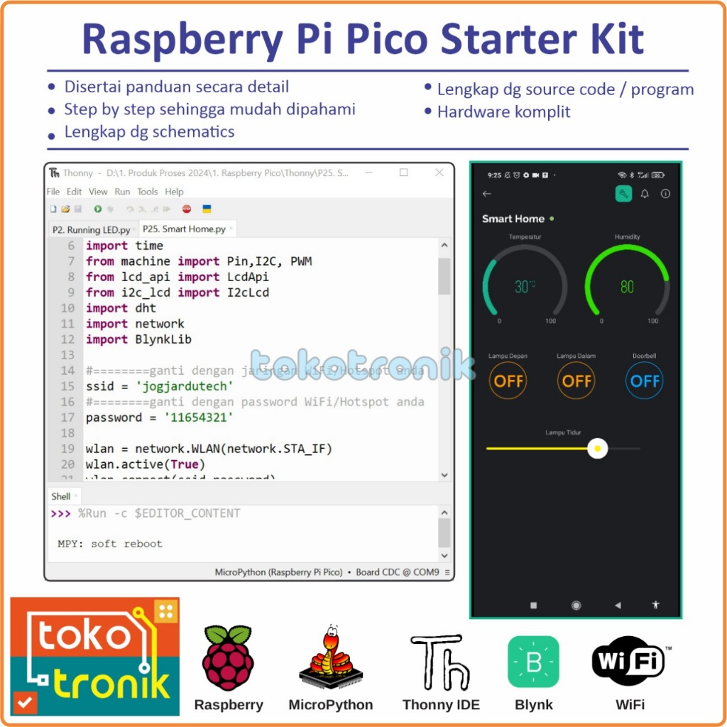 Jual Raspberry Pi Pico Starter Kit - Paket lengkap belajar Raspberry ...