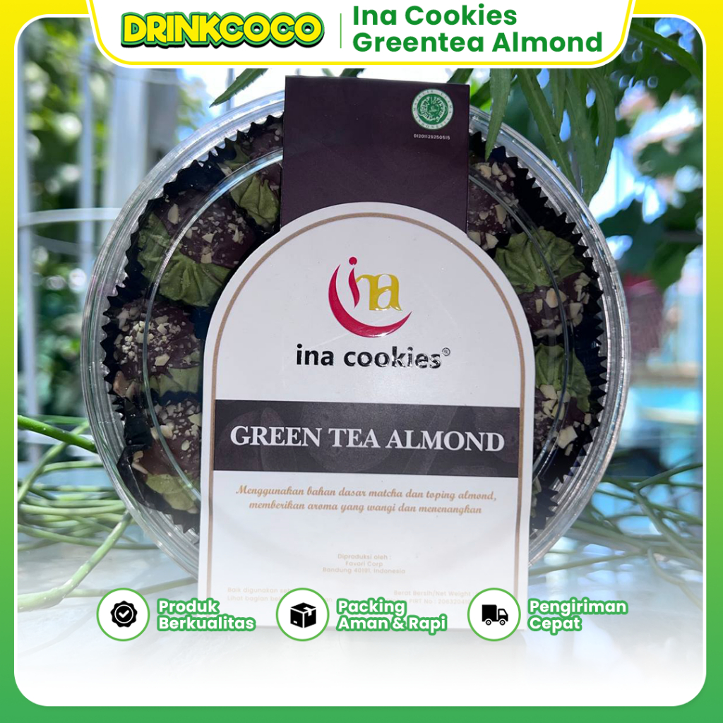 Jual Ina Cookies Greentea Almond Roti Kering Kue Lebaran Hampers Kukis ...